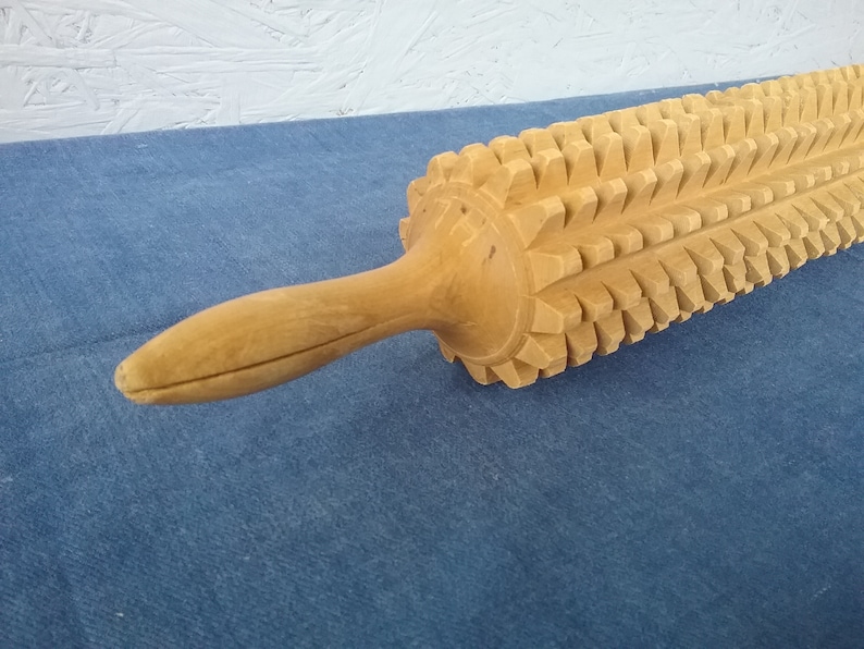 Vintage Pair of Swedish Wooden Rolling Pins, Fluted Rolling Pin, Nut ...