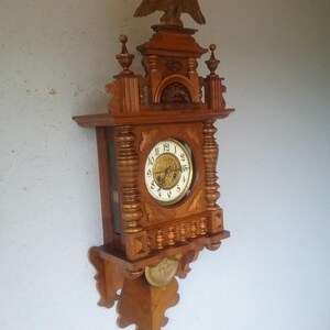 Large Antique Kienzle Wall Clock 1898-1920, Wall Clock, German Wooden Clock, Fully Working ...