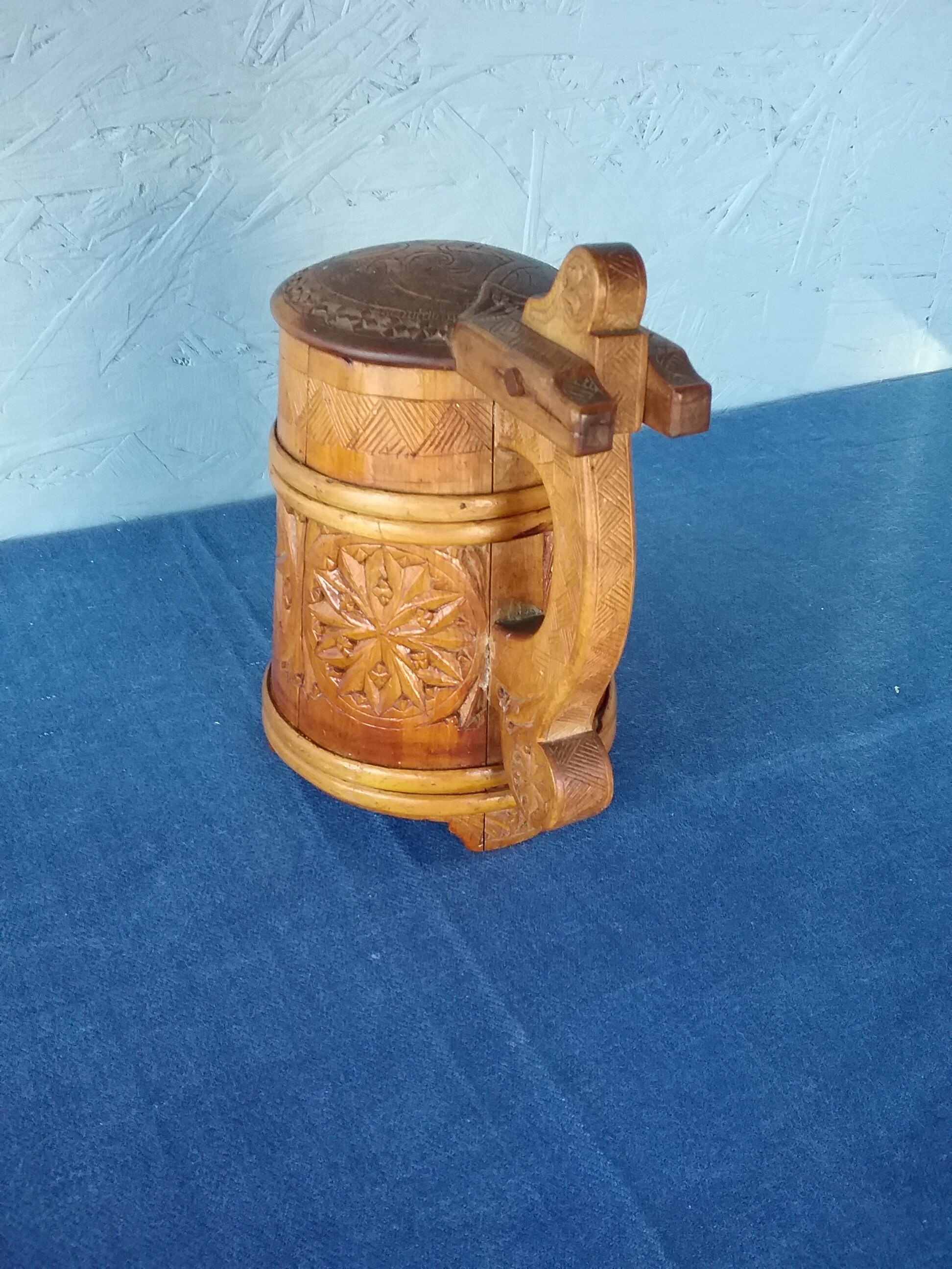 A 19th Century Scandinavian Chip Carved Treen Tankard, Norwegian Mug ...