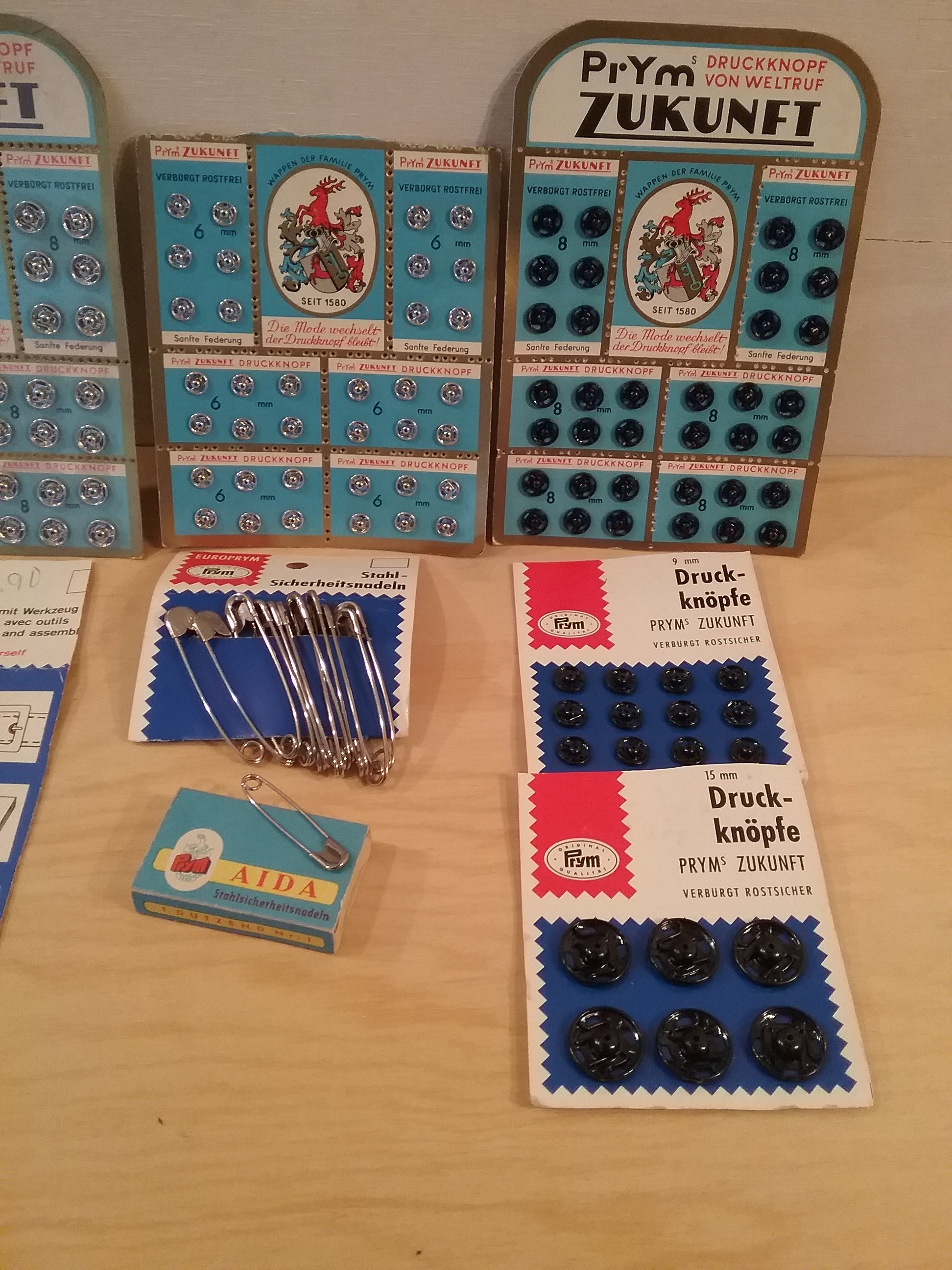 Prym Snaps Sew on Snaps/vintage Snap Buttons/pryms Vintage Safety Pins ...