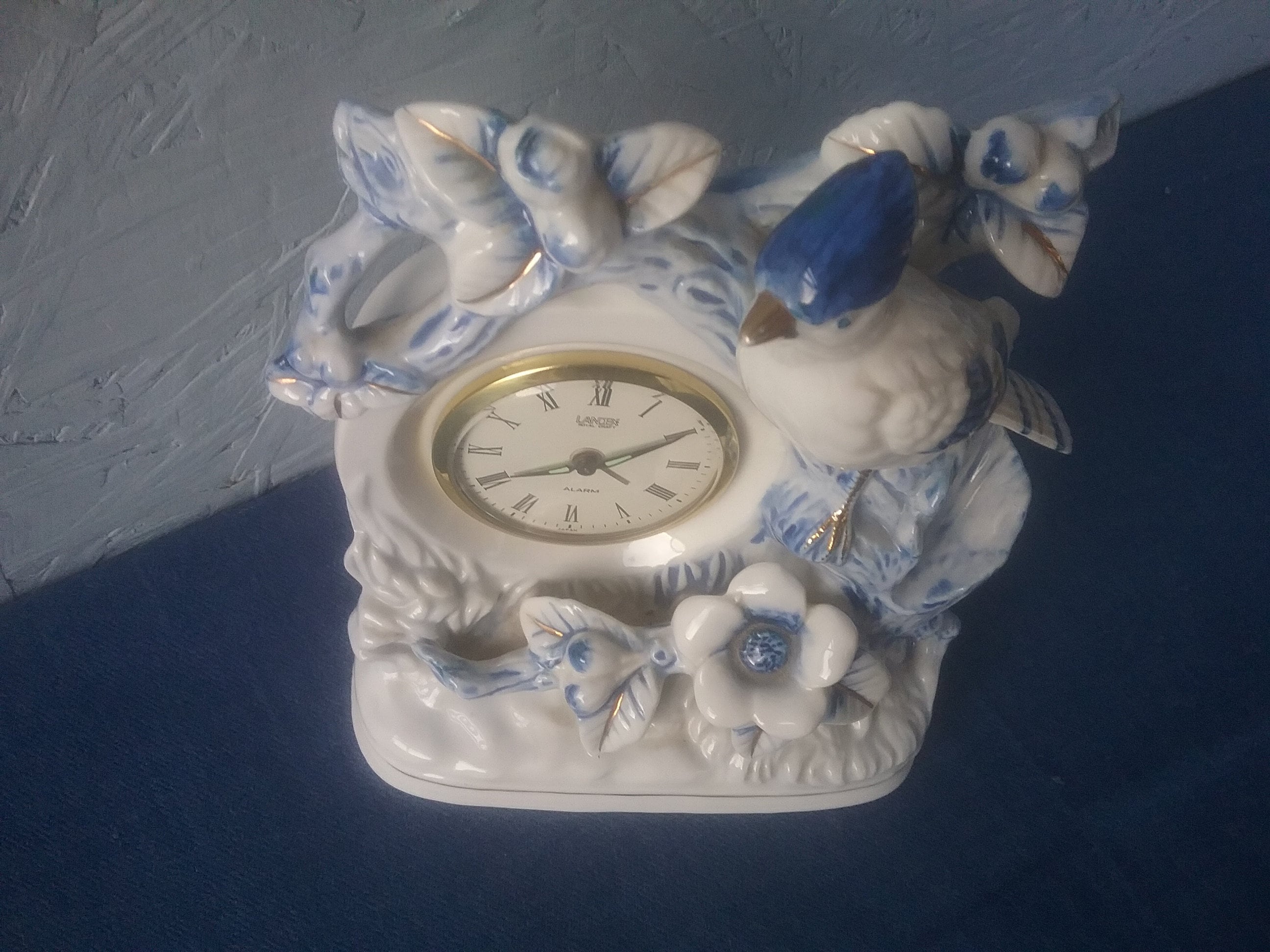 Vintage Landex Royal Craft Clock, Porcelain Clock, Mantel Clock ...