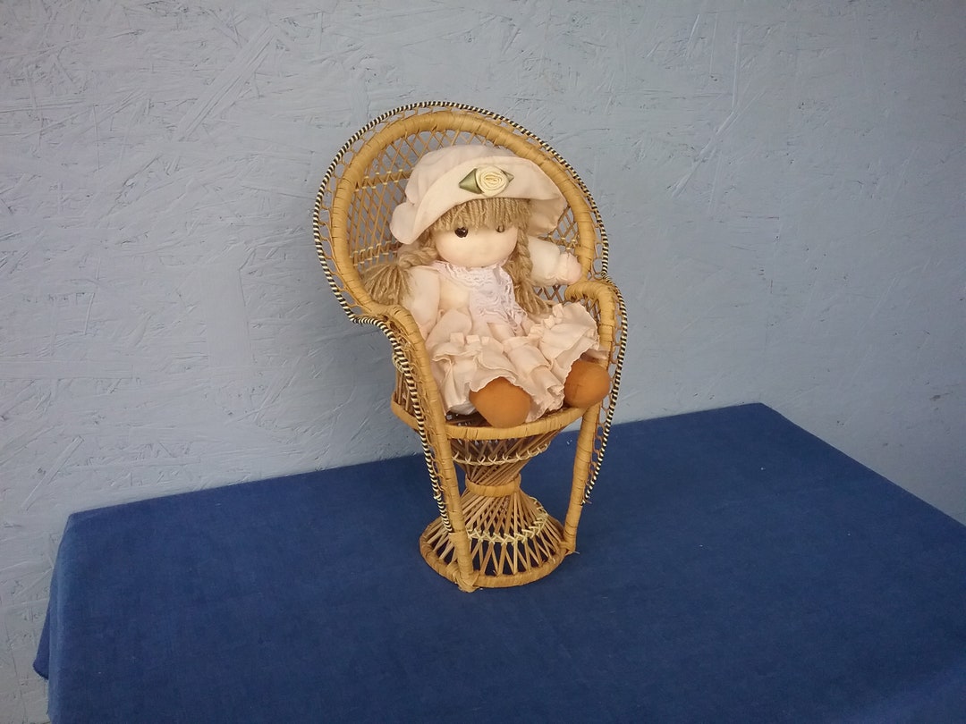 Small Wicker Doll Chair, Wicker Flower Stand, Vintage Doll Furniture ...