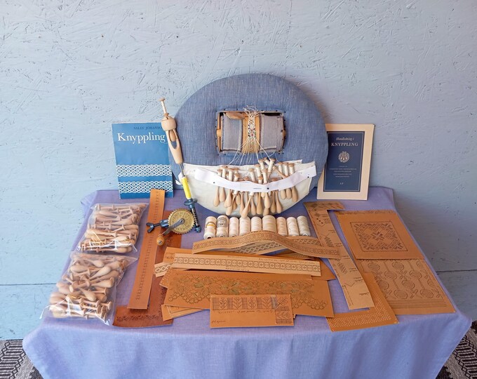 Professional Block Lace Making Kit, 160 Bobbins, Mattson Mora Winder ...