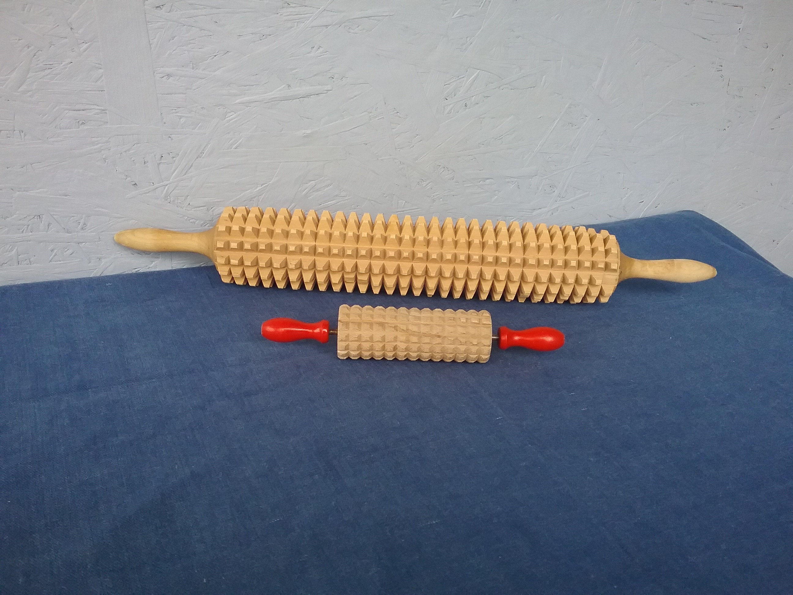 Vintage Pair of Swedish Wooden Rolling Pins, Fluted Rolling Pin, Nut ...