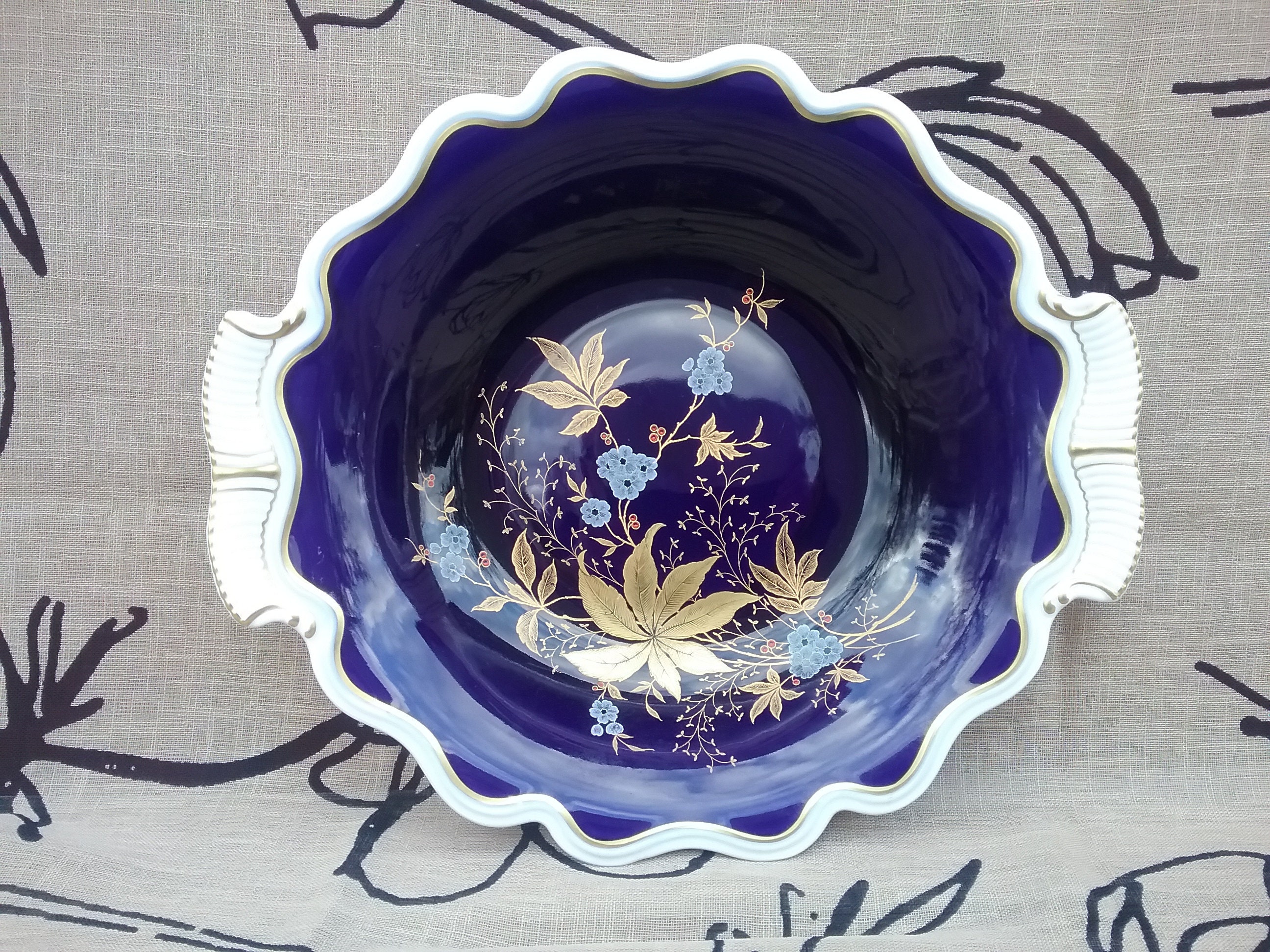 WEIMAR PORCELAIN sybille Cobalt/patera, Cobalt Platter/german Porcelain ...