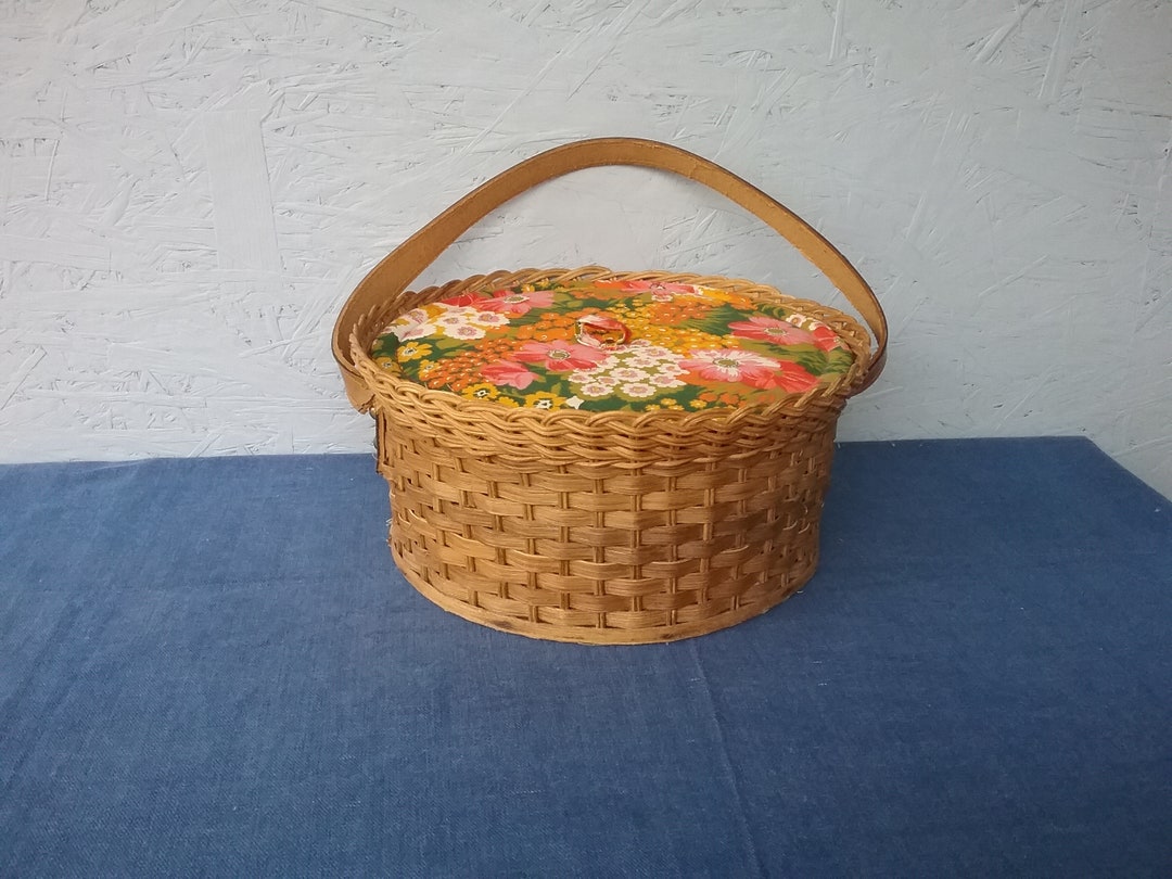Swedish Wicker Thread Container, Vintage Thread Box, Picnic Basket ...