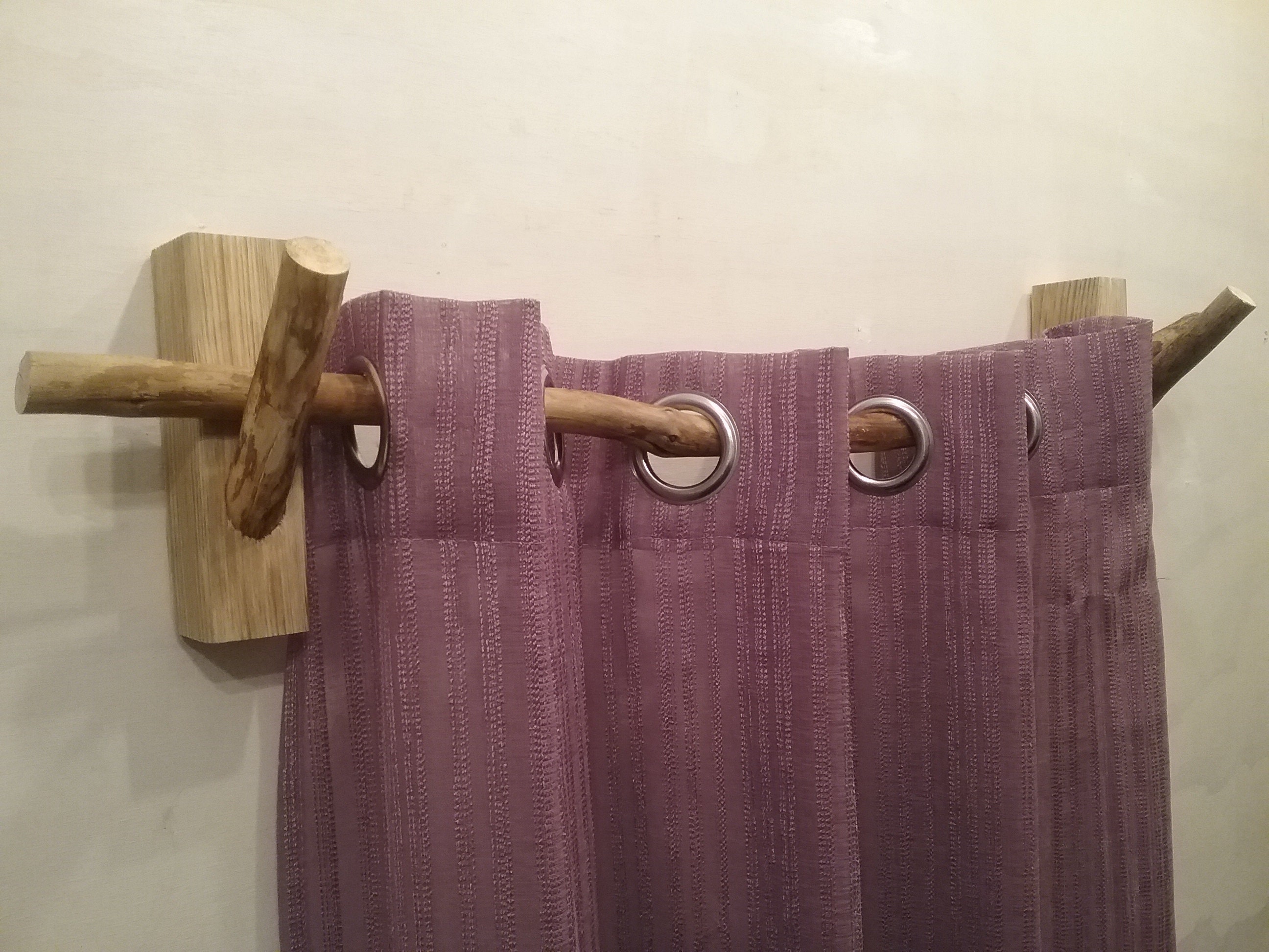 Natural Wood Window Curtain Rod Made to Measure /60cm/ Door - Etsy