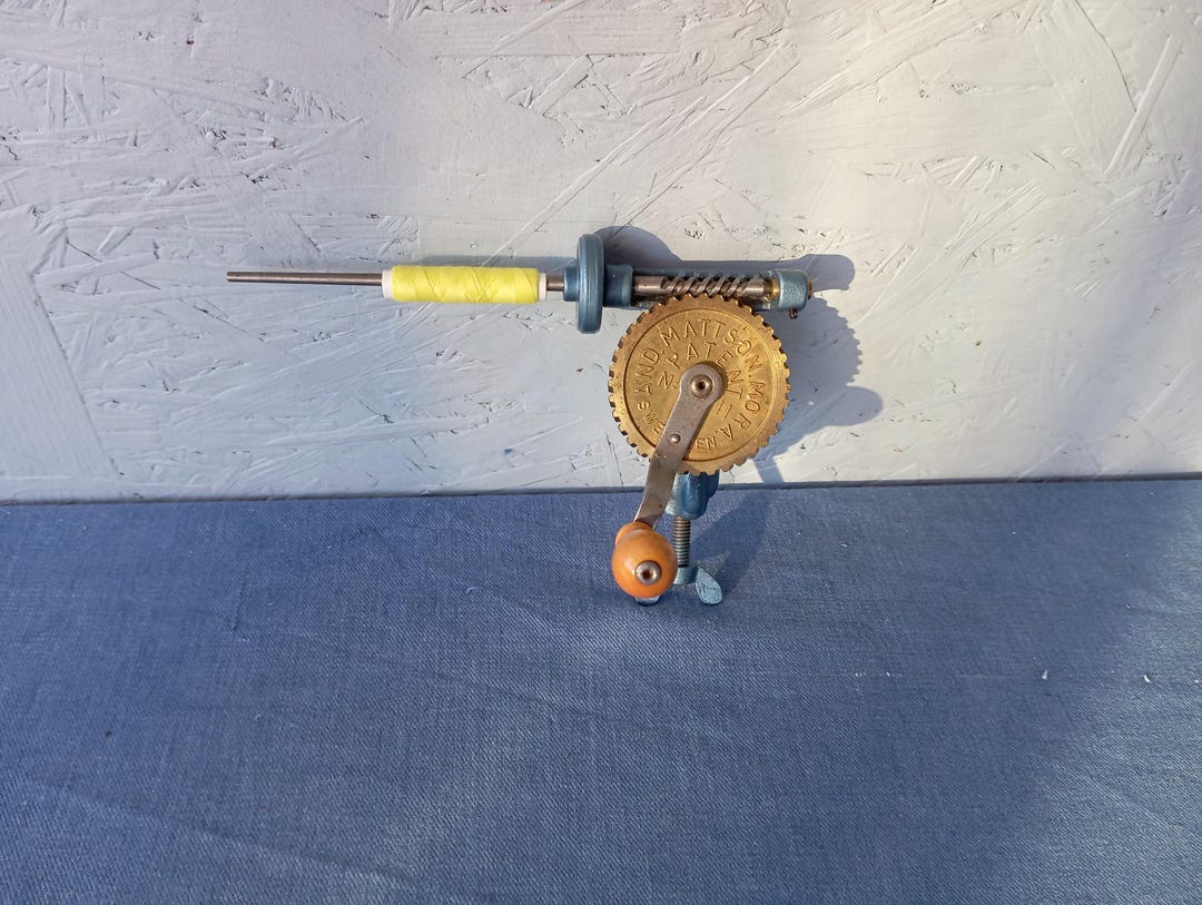 Mattson Mora, Patented Bobbin Winder, Vintage Blue Bobbin Winder, Hand ...