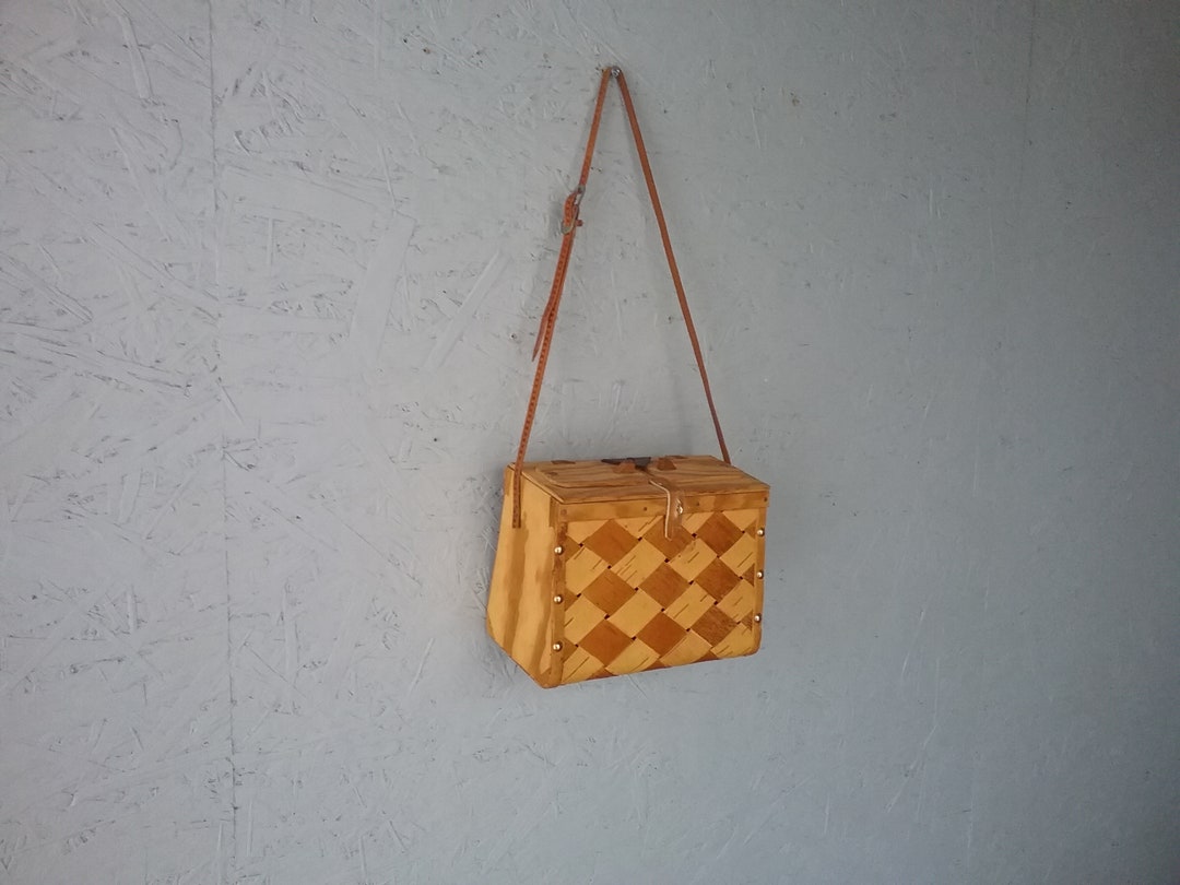 Birch Bark Woven Handbag, Mid Century Scandinavian Folk Art - Etsy