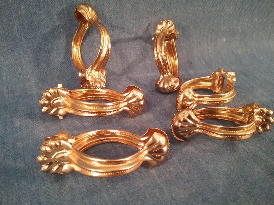 Vintage Gold Curtain Rings: Swedish Drapery Clips, Napkin Rings (set of ...