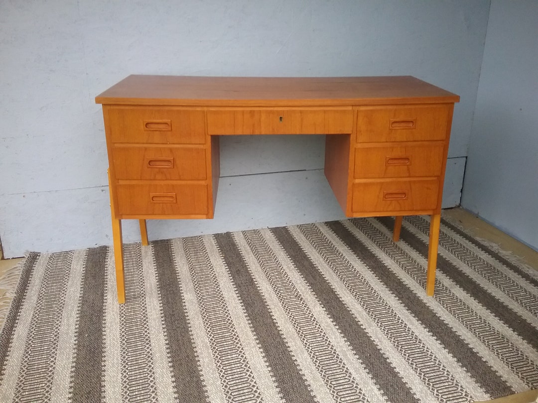 Scandinavian Small Teak Desk, Mid-century Swedish Desk, Modern Desk ...