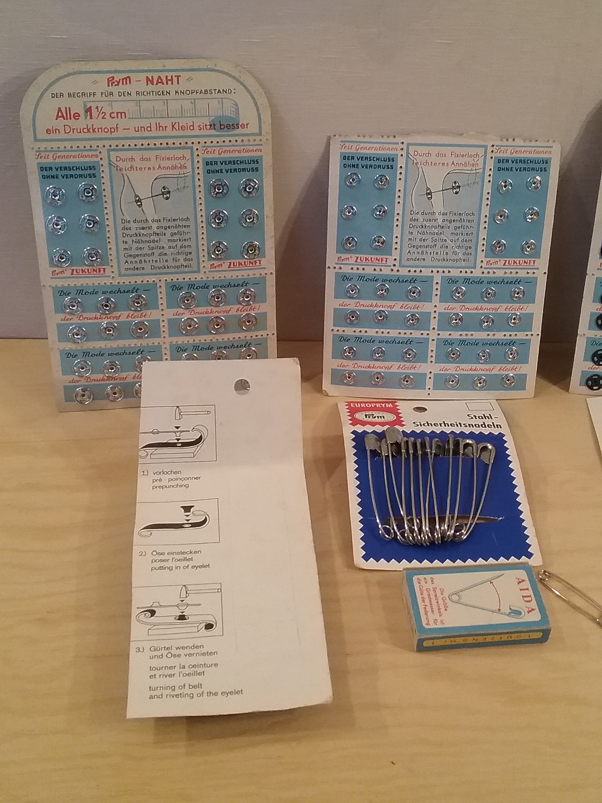 Prym Snaps Sew on Snaps/vintage Snap Buttons/pryms Vintage Safety Pins ...