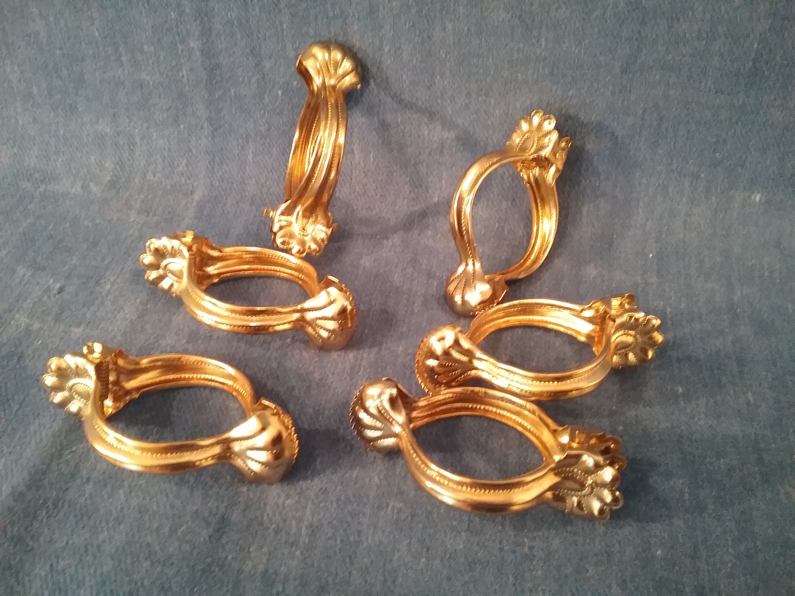 Gold Curtain Rings, Drapery Clips, Vintage Clips, Window Decoration ...