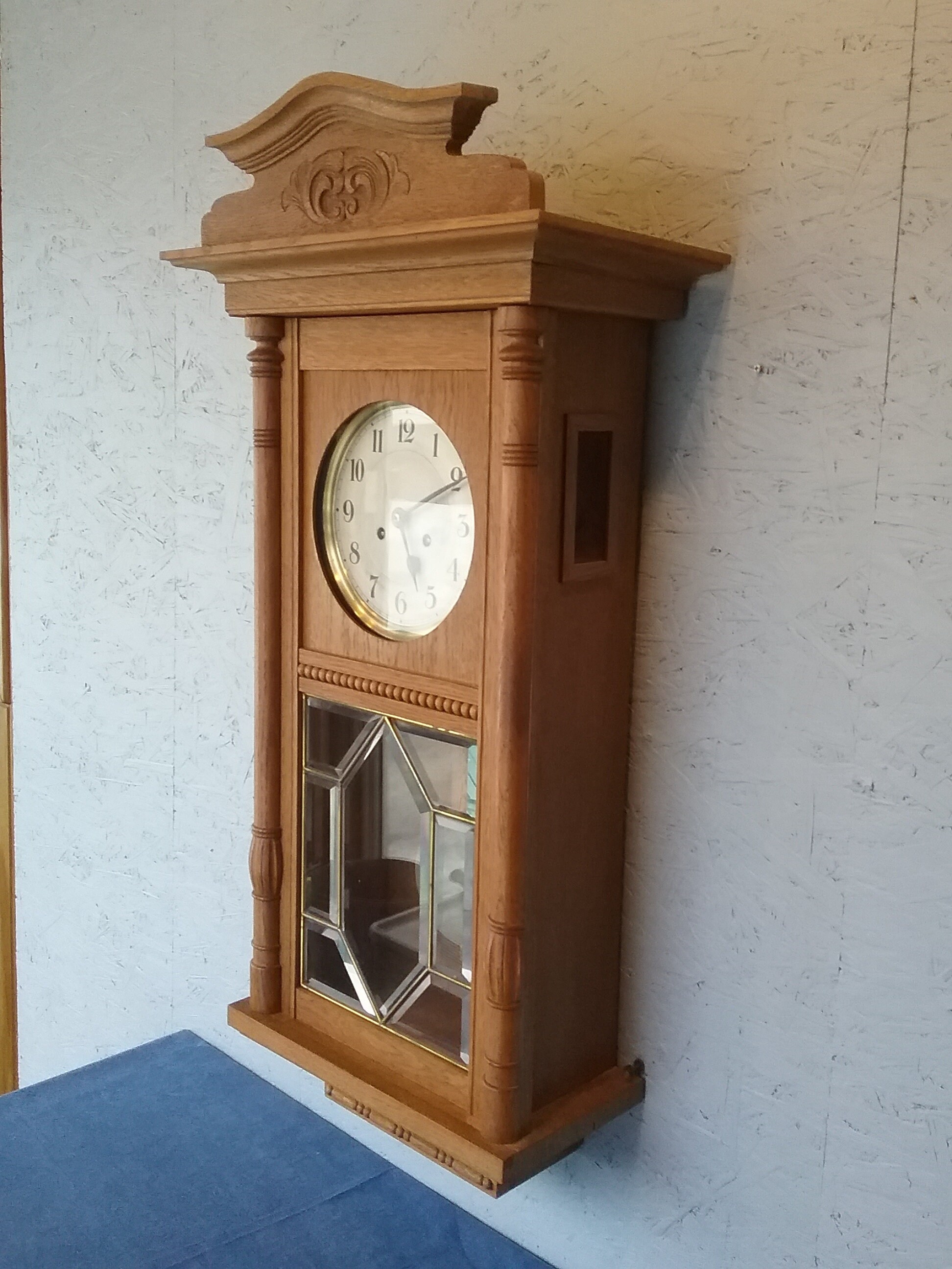 Large Antique Kienzle Wall Clock 1898-1920, Wall Clock, German Wooden ...