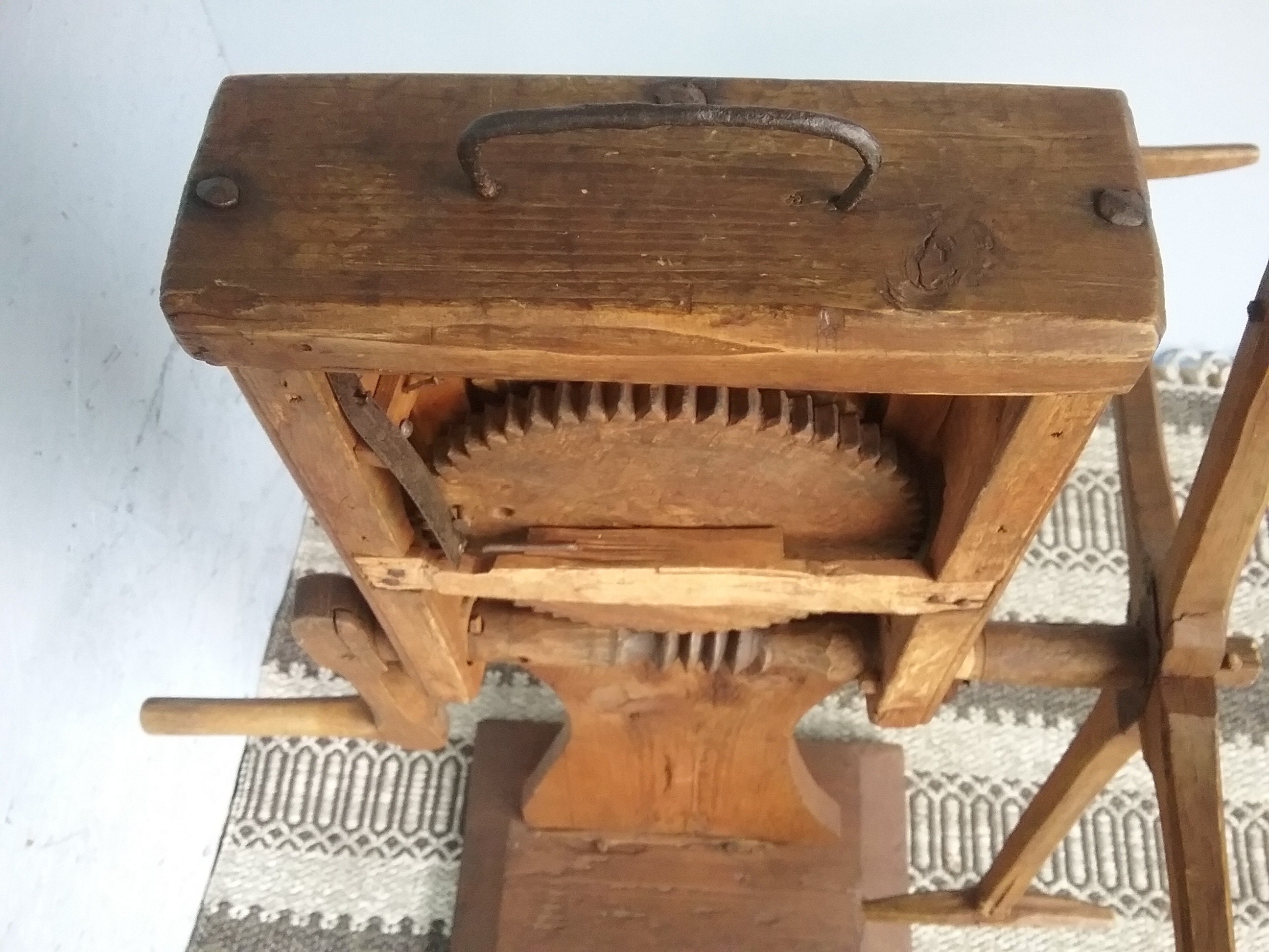 Antique Norwegian Wooden Yarn Winder: Handmade Folk Art Decoration ...
