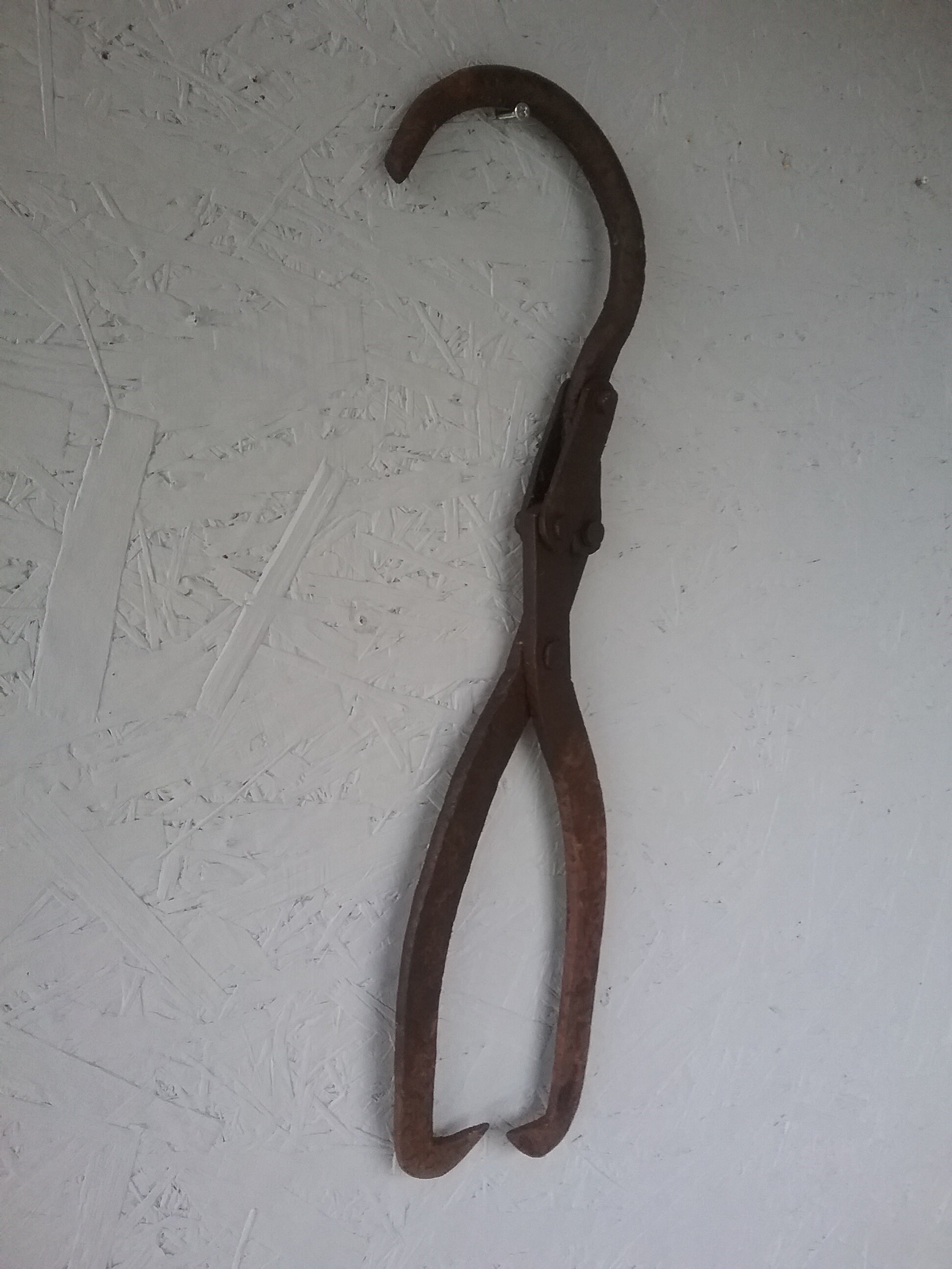 Hand Forged Iron Swedish Hook Wood Log Pulling Clamp, Antique Hook ...