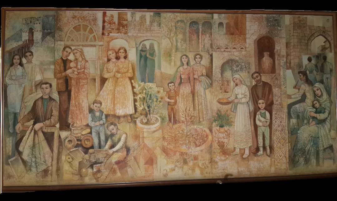 Wahid Magharbe وحيد مغاربة Original Painting aleppo 94x47 Syrian Fine ...