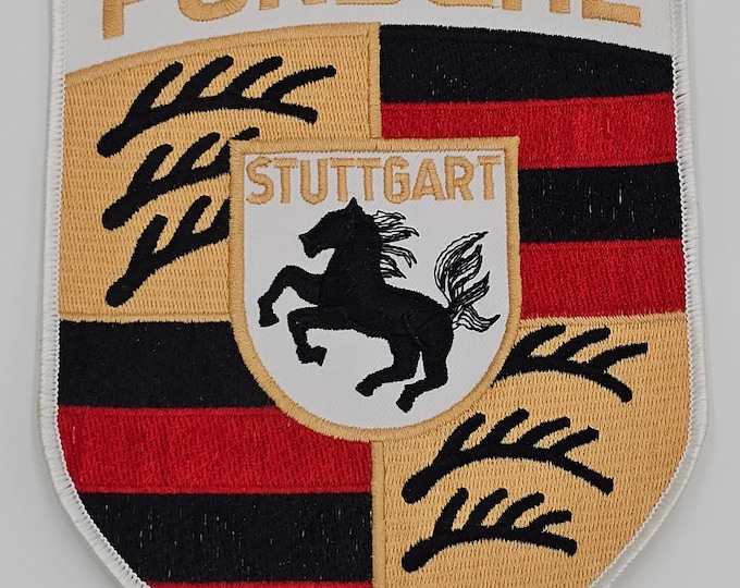 LARGE 1990'S PORSCHE STUTTGART Car Racing Patch Vintage Rare Coat of ...
