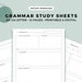 Grammar Study Sheets | Language Learning | Grammar Rules and Notes ...