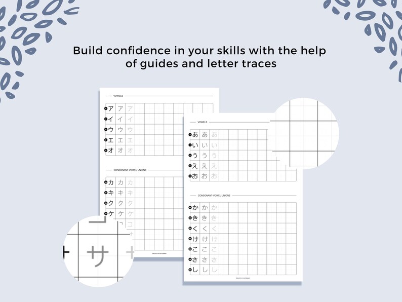 Japanese Katakana and Hiragana Practice Sheets Bundle | Complete ...