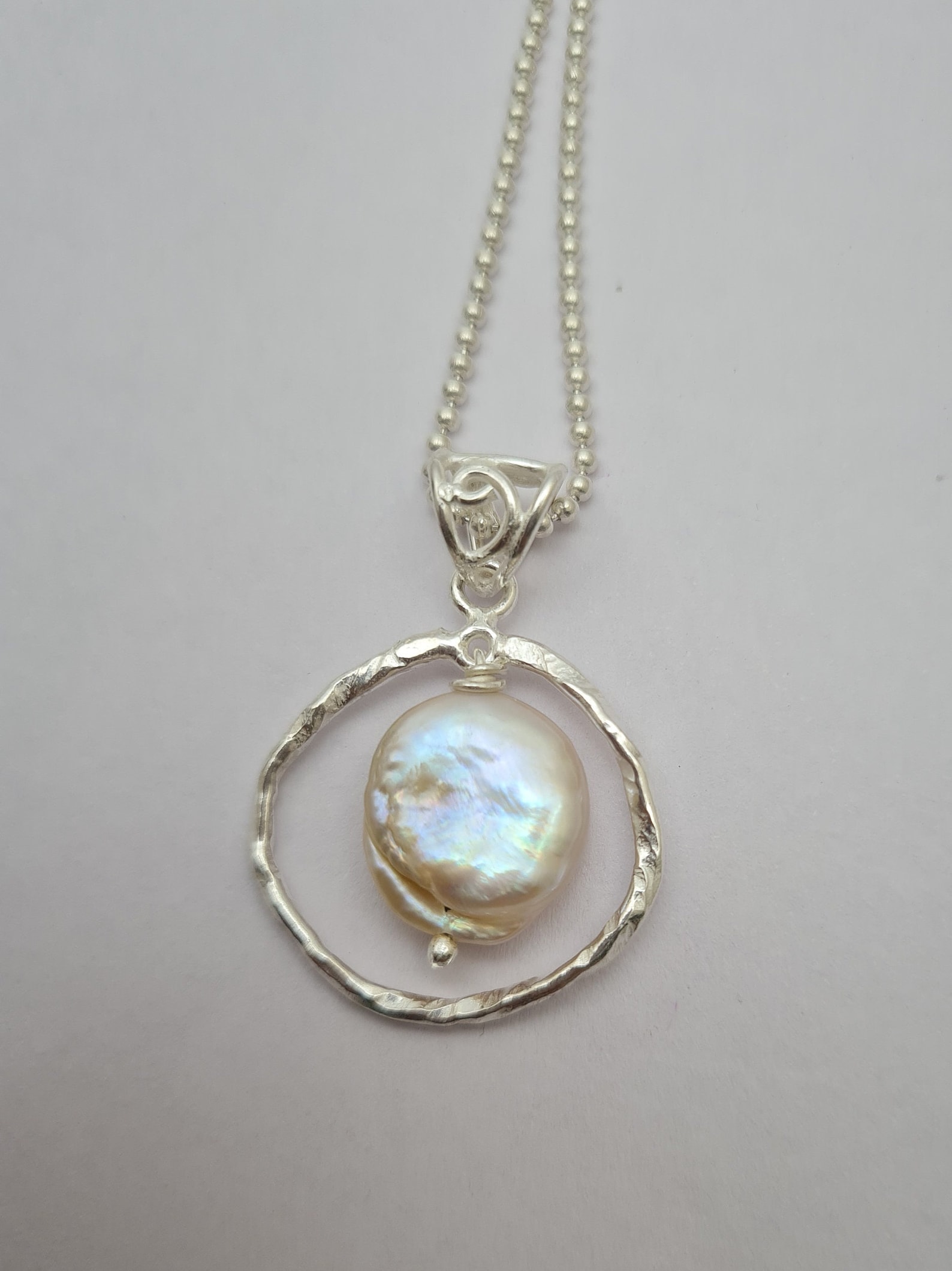 Sterling Silver Freshwater Pearl Pendant Necklace, Natural Baroque ...