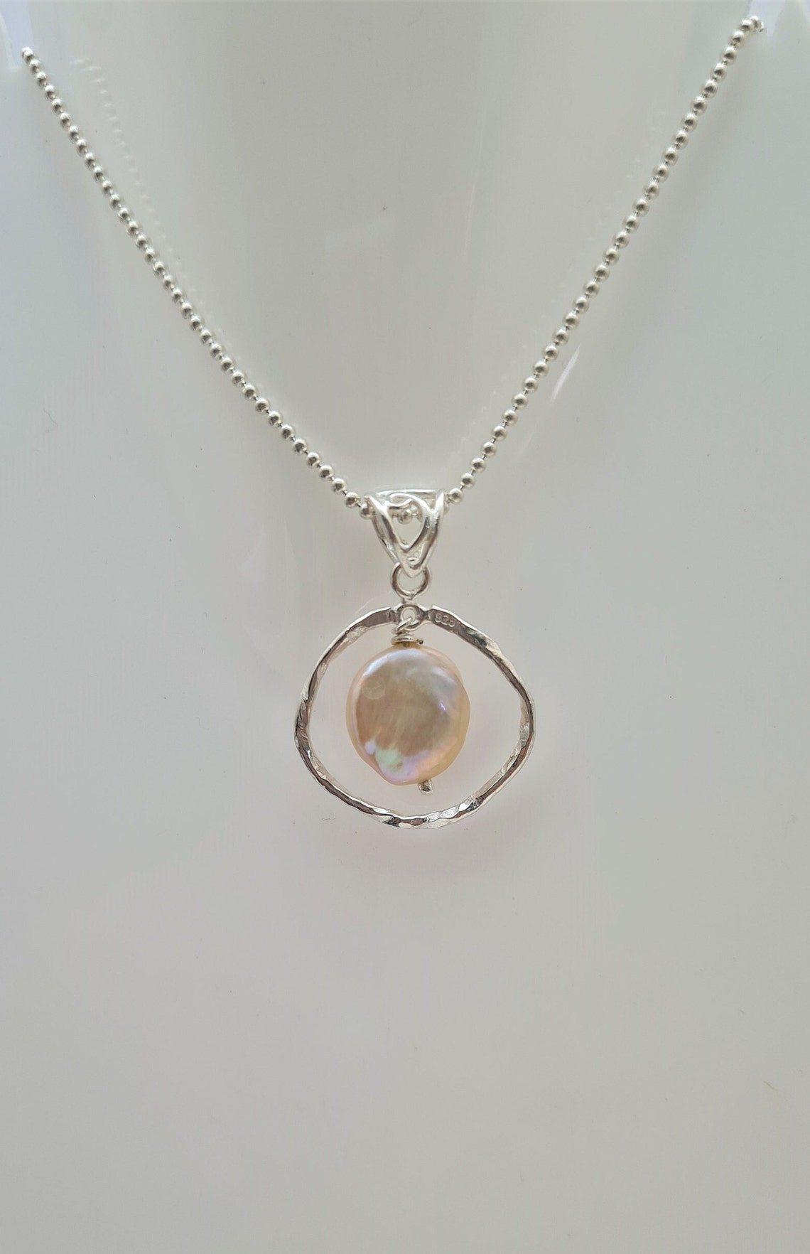 Sterling Silver Freshwater Pearl Pendant Necklace, Natural Baroque ...