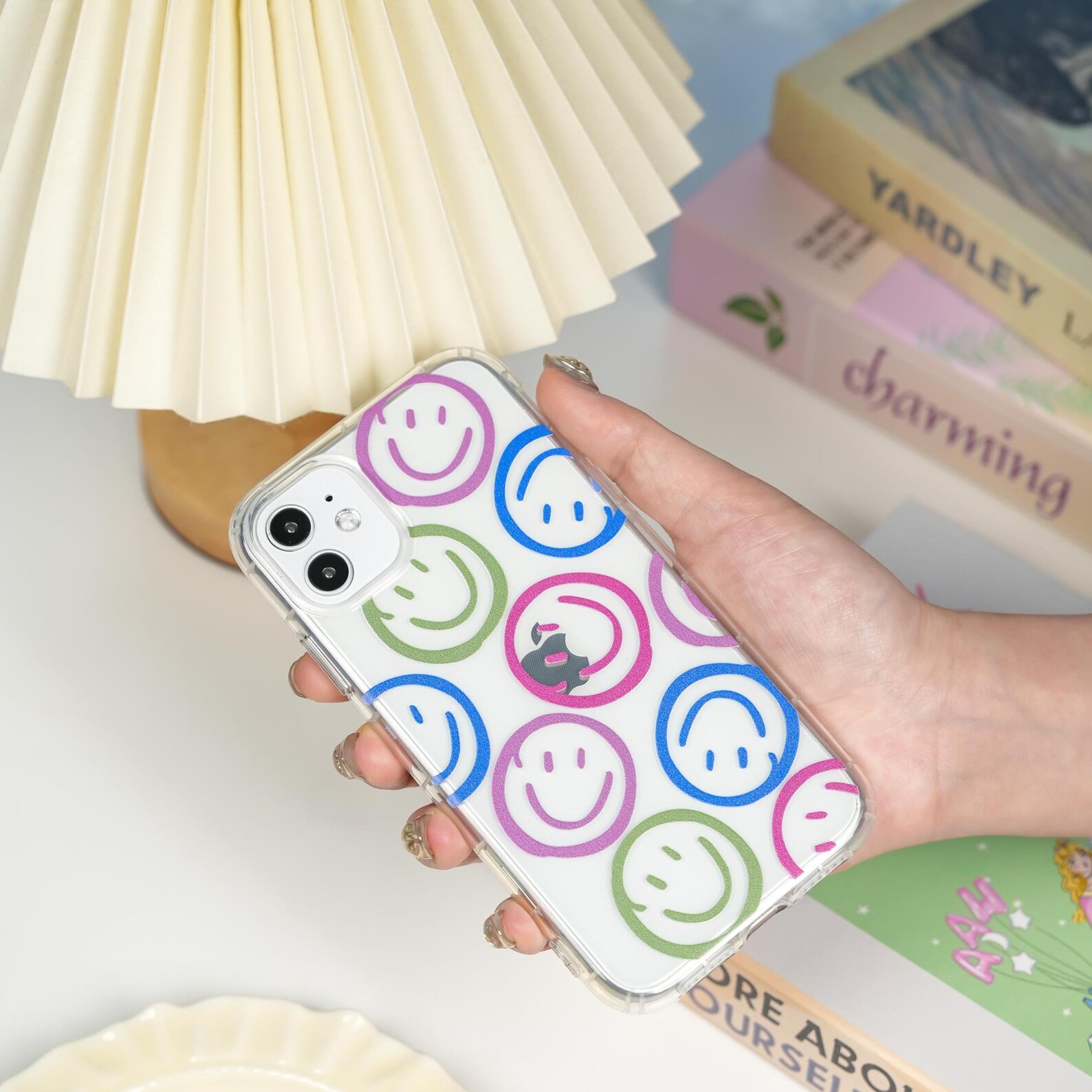 Colorful Smiley Face iPhone Case, Protective Clear Phone Cover - Etsy