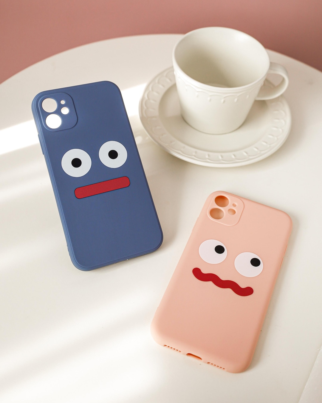 Funny Face Phone Case for iPhone 13/12/11, Pro, Pro Max in Colour Pink ...