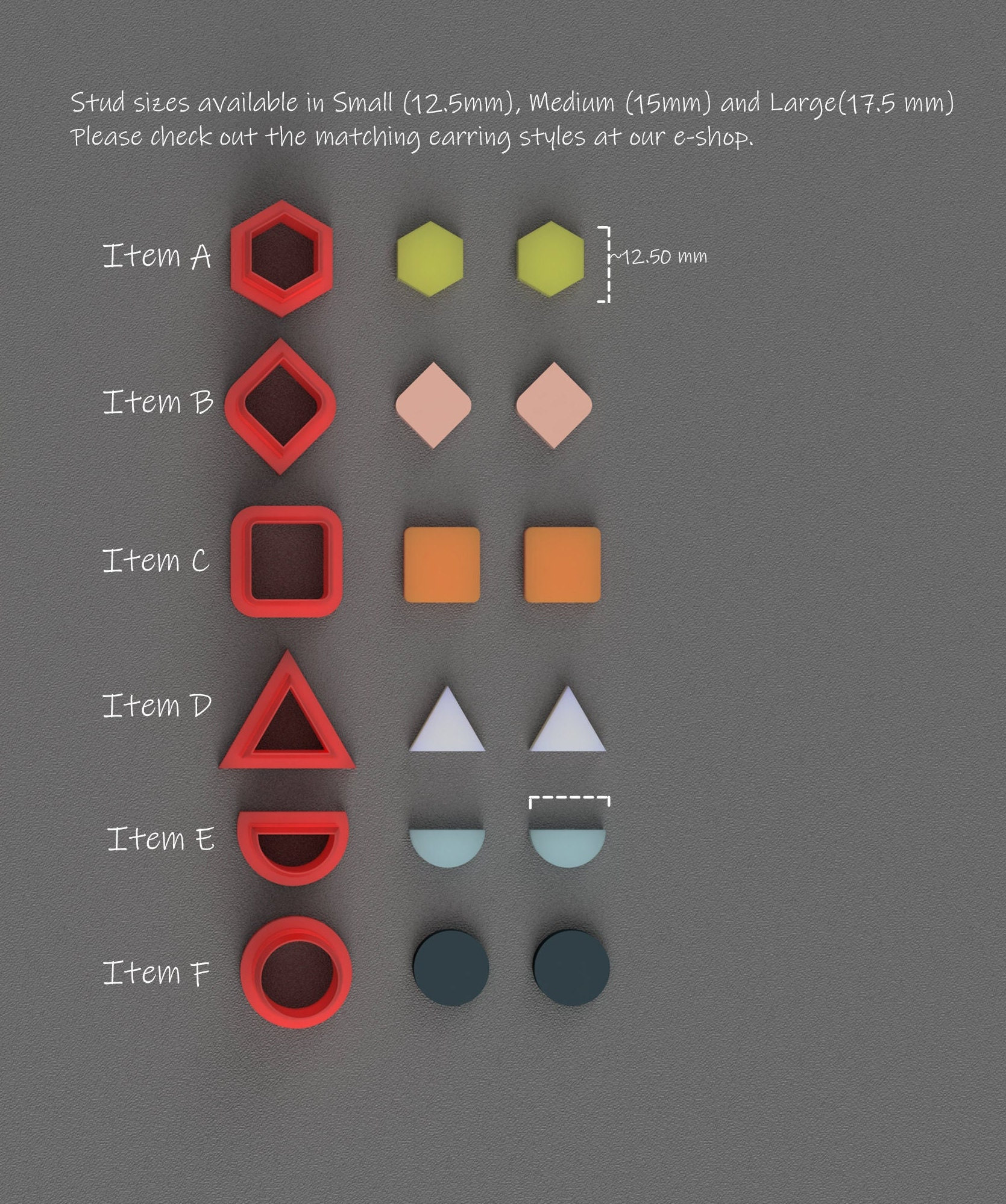 Basic Shape Studs to Match Any Earring Styles Polymer Clay - Etsy