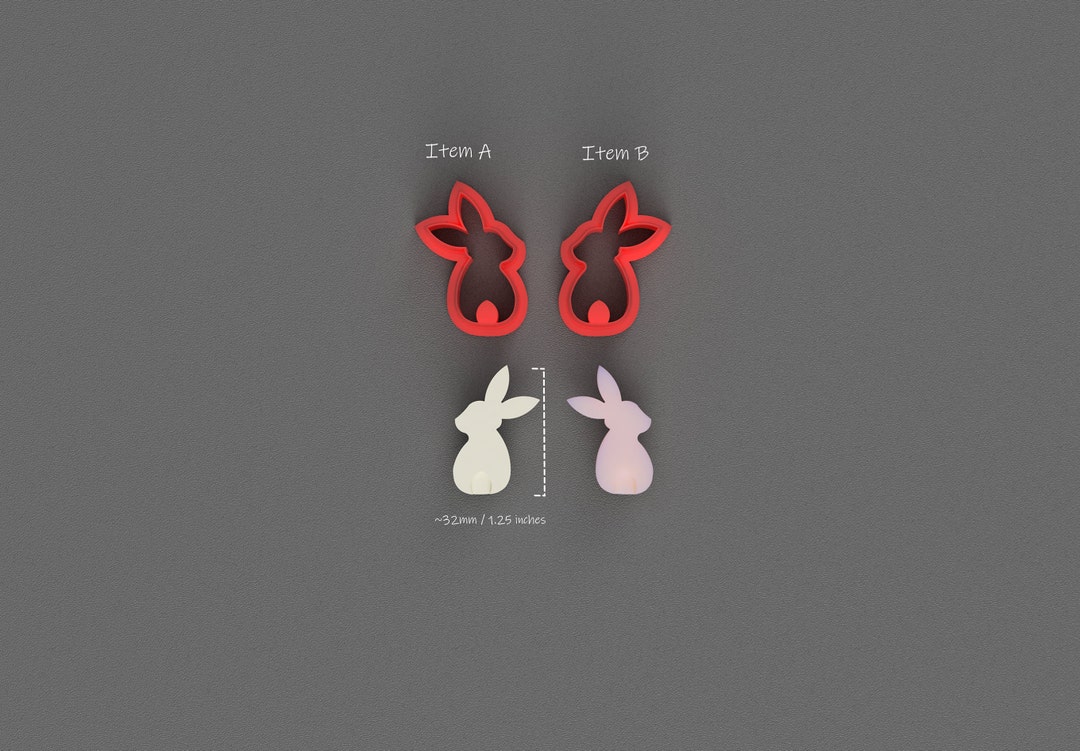 Rabbit Polymer Clay Cutter | Easter Bunny Polymer Clay Cutters- Jewelry ...