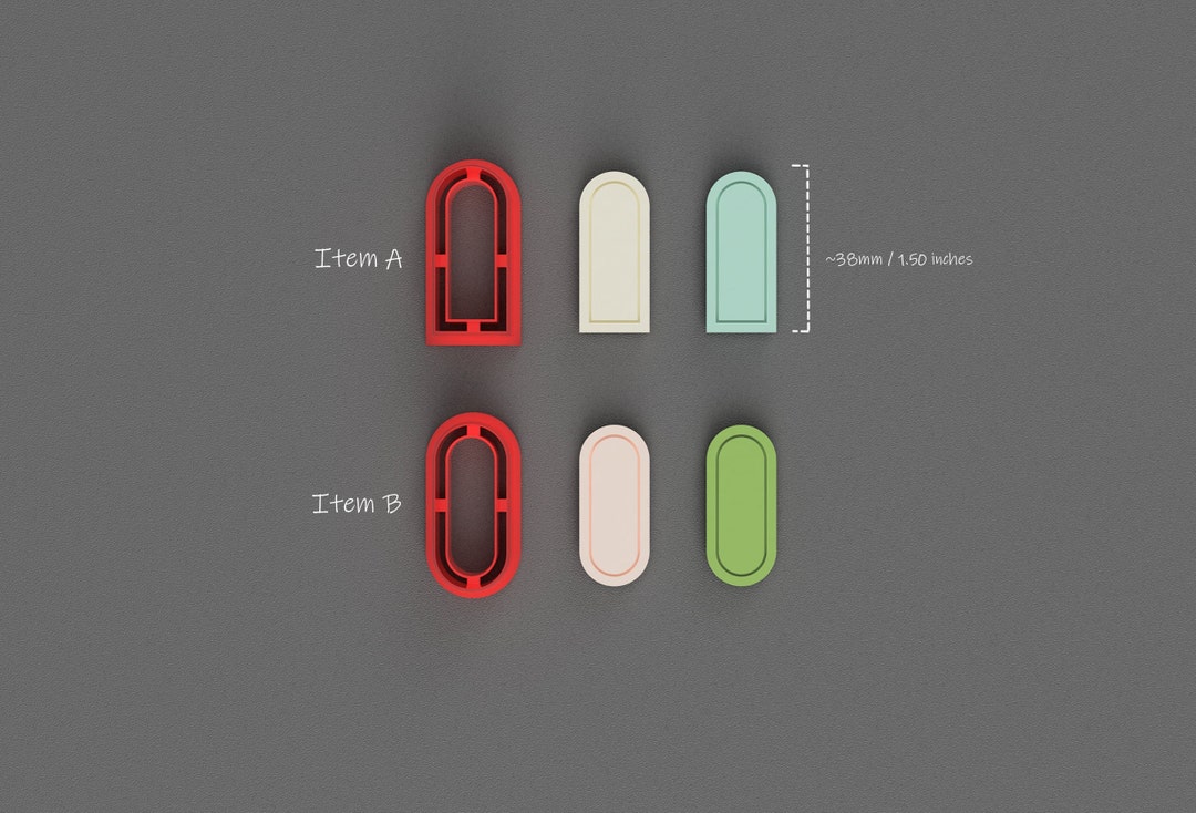 Basic Shapes Arch With Emboss Outline Polymer Clay Jewelry Cutters - Etsy