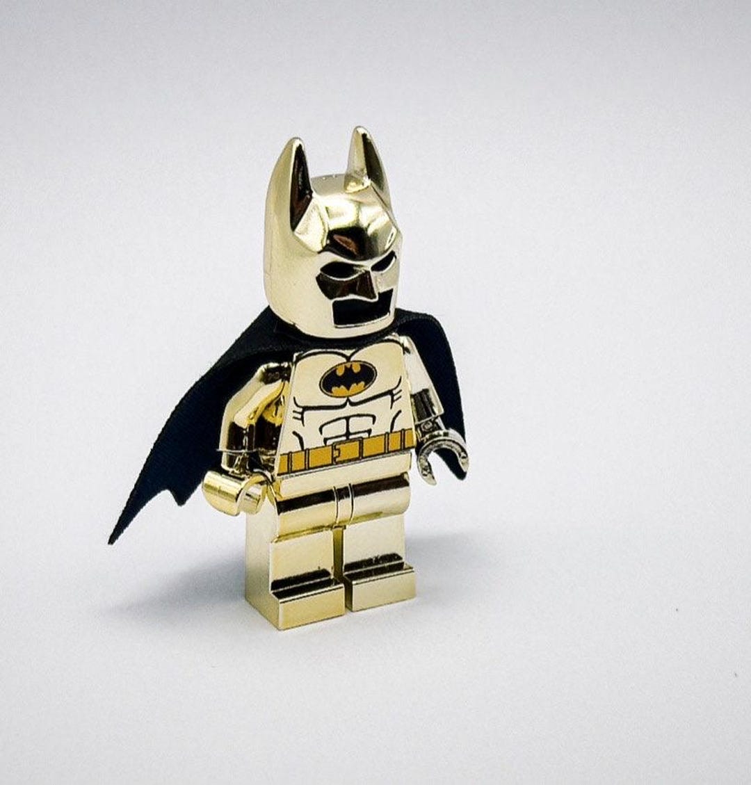 Lego Chrome Gold Plated Batman Minifigure DC Superheroes New!! - Etsy
