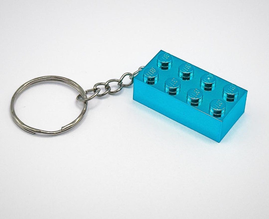 Lego Chrome Blue Keyring Key Ring Brick 2x4 Keychain Accessory 3001 New ...