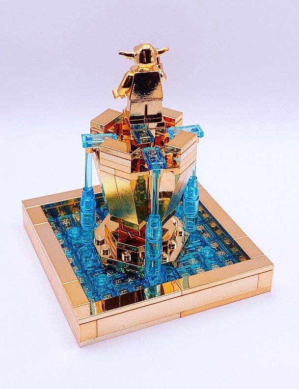 Lego Chrome Bronze Plated Lucas Yoda Fountain 6471930 Star Wars New - Etsy