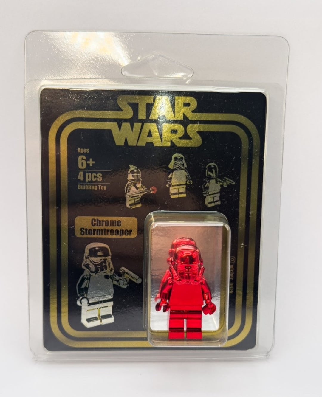 Lego Chrome Red Storm Trooper Mini Figure Star Wars Chrome Weapon New ...