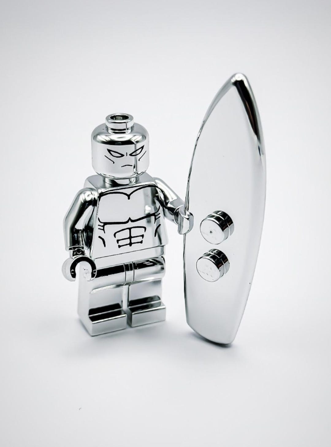 Lego Chrome Silver Surfer Minifigure Marvel Avengers Fantastic Four New ...