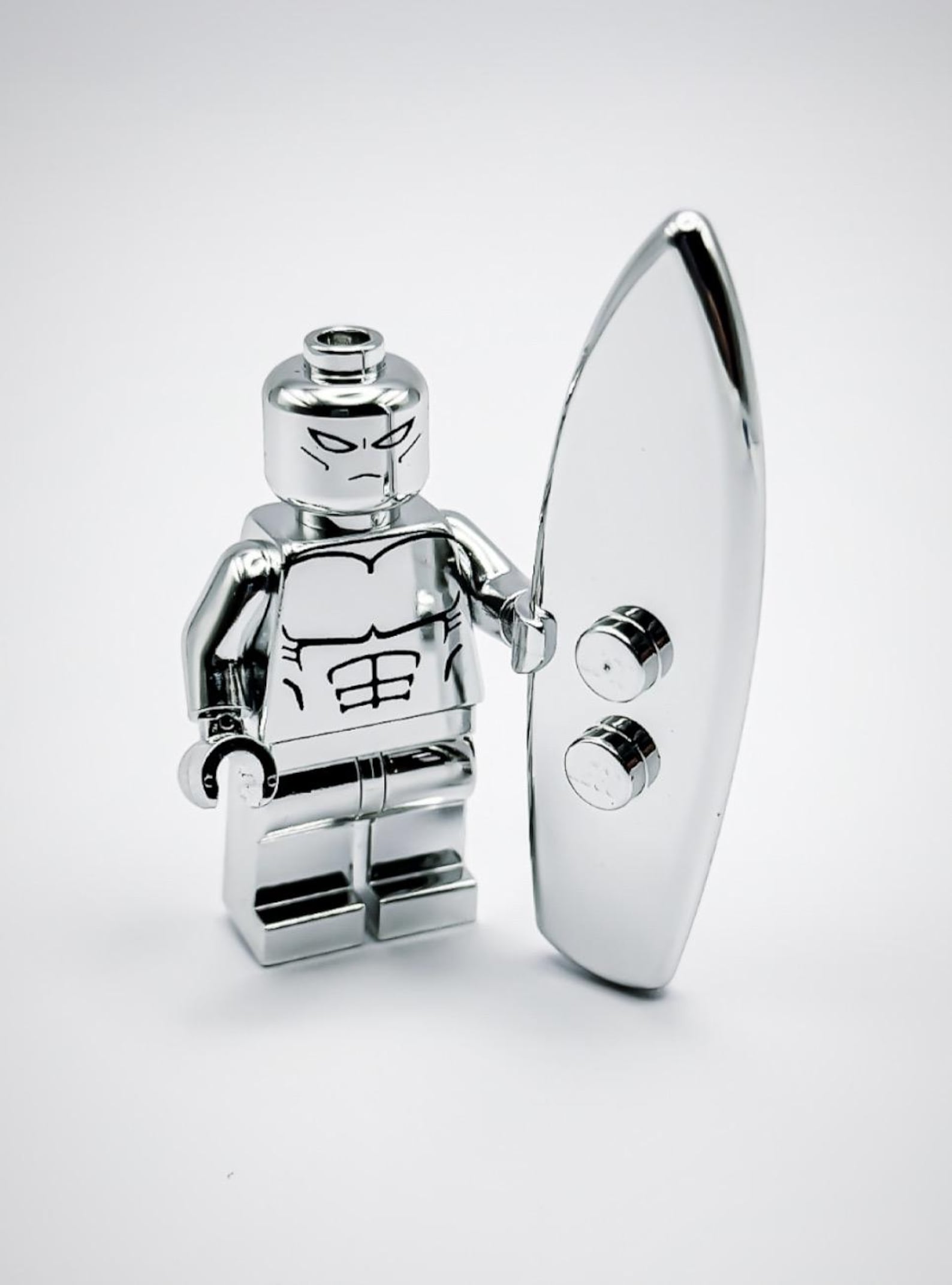 Lego Chrome Silver Surfer Minifigure Marvel Avengers Fantastic Four New ...
