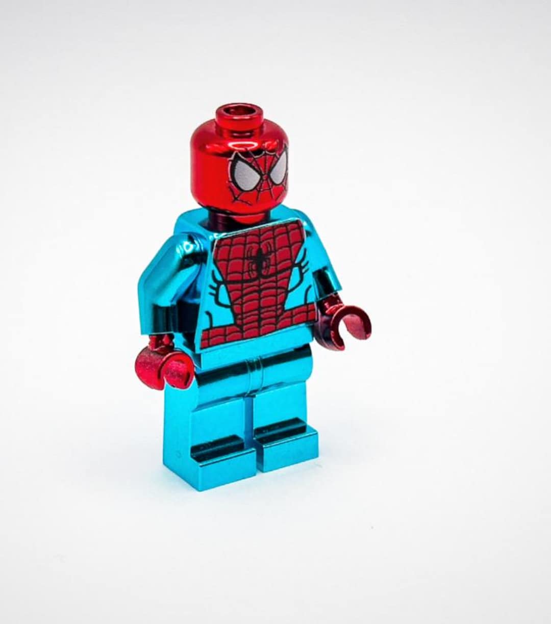 Lego Chrome Blue Plated Spiderman Minifigure DC Superheroes New!! - Etsy