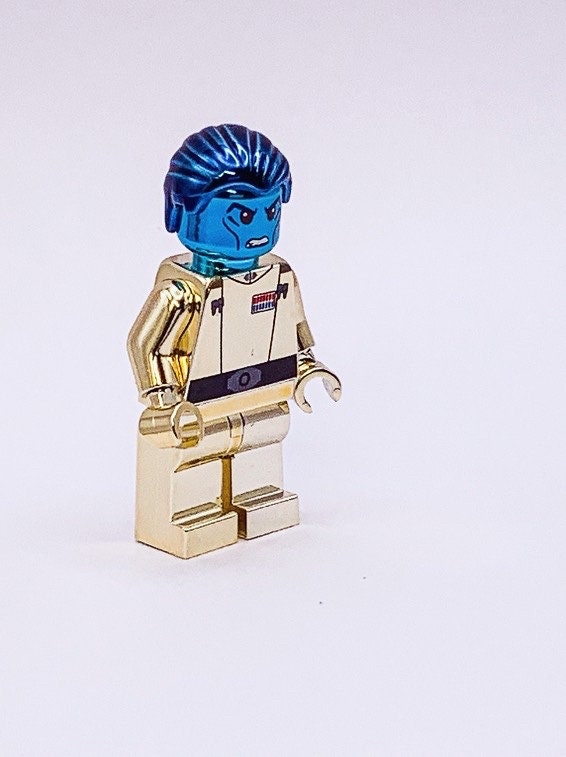 Lego Chrome Gold Blue Plated Grand Admiral Thrawn Minifigure Star Wars ...