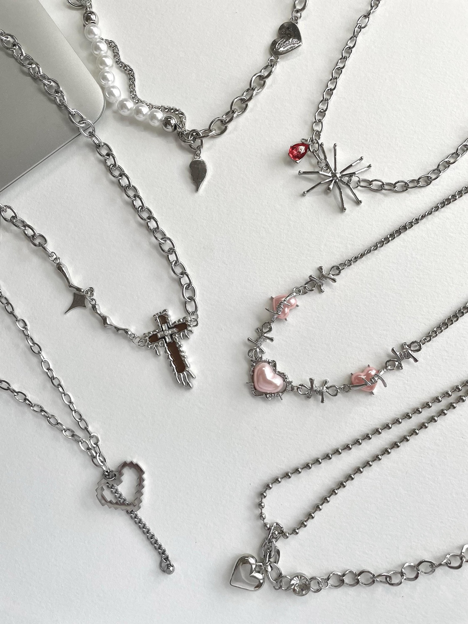 Y2k Heart Grunge Necklace,broken Heart Necklace,spider Necklace,y2k ...