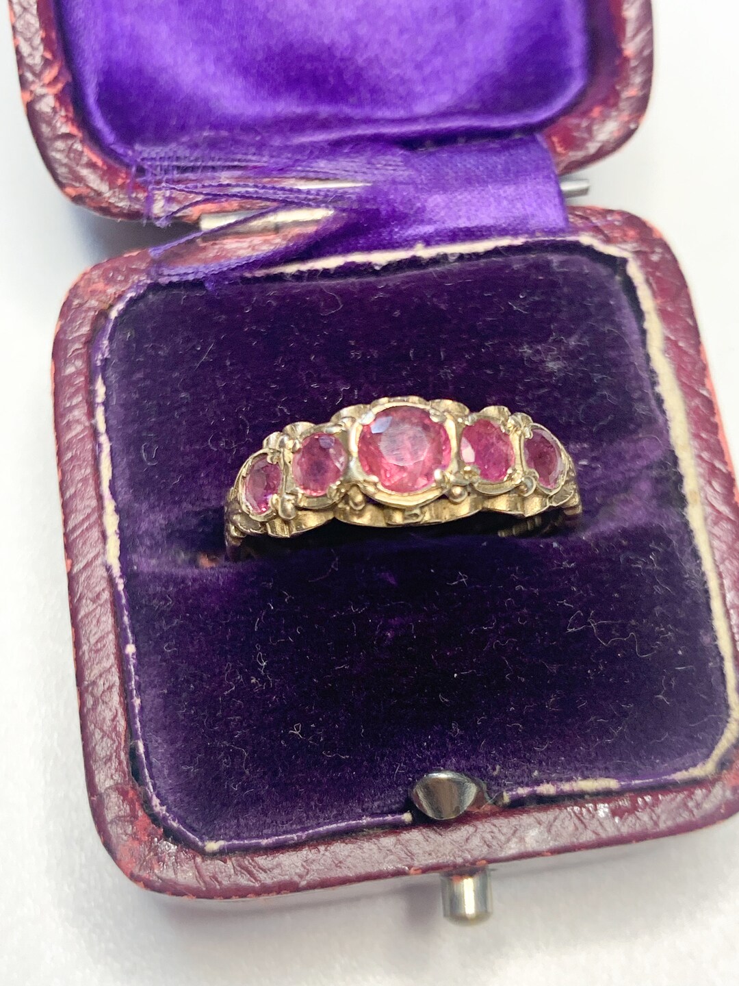 Beautiful Natural Pink Rubies Vintage 9ct 9karat Gold Ring Victorian ...