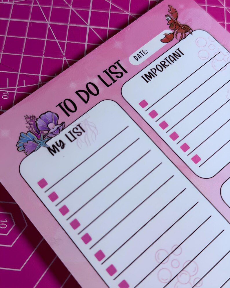Mermaid to Do List Notepad | Ocean Theme Task Pad | Daily Desk Notepad ...