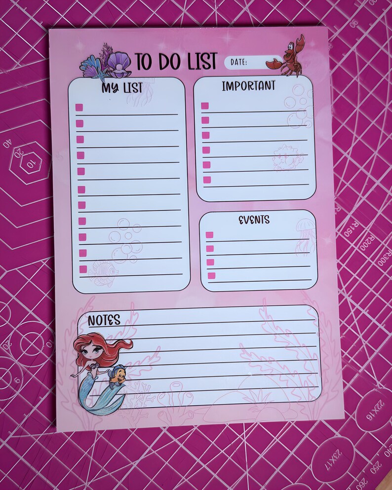 Mermaid to Do List Notepad | Ocean Theme Task Pad | Daily Desk Notepad ...