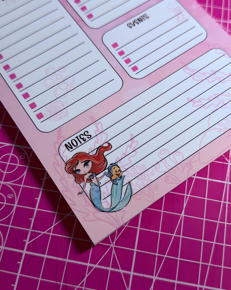 Mermaid to Do List Notepad | Ocean Theme Task Pad | Daily Desk Notepad ...