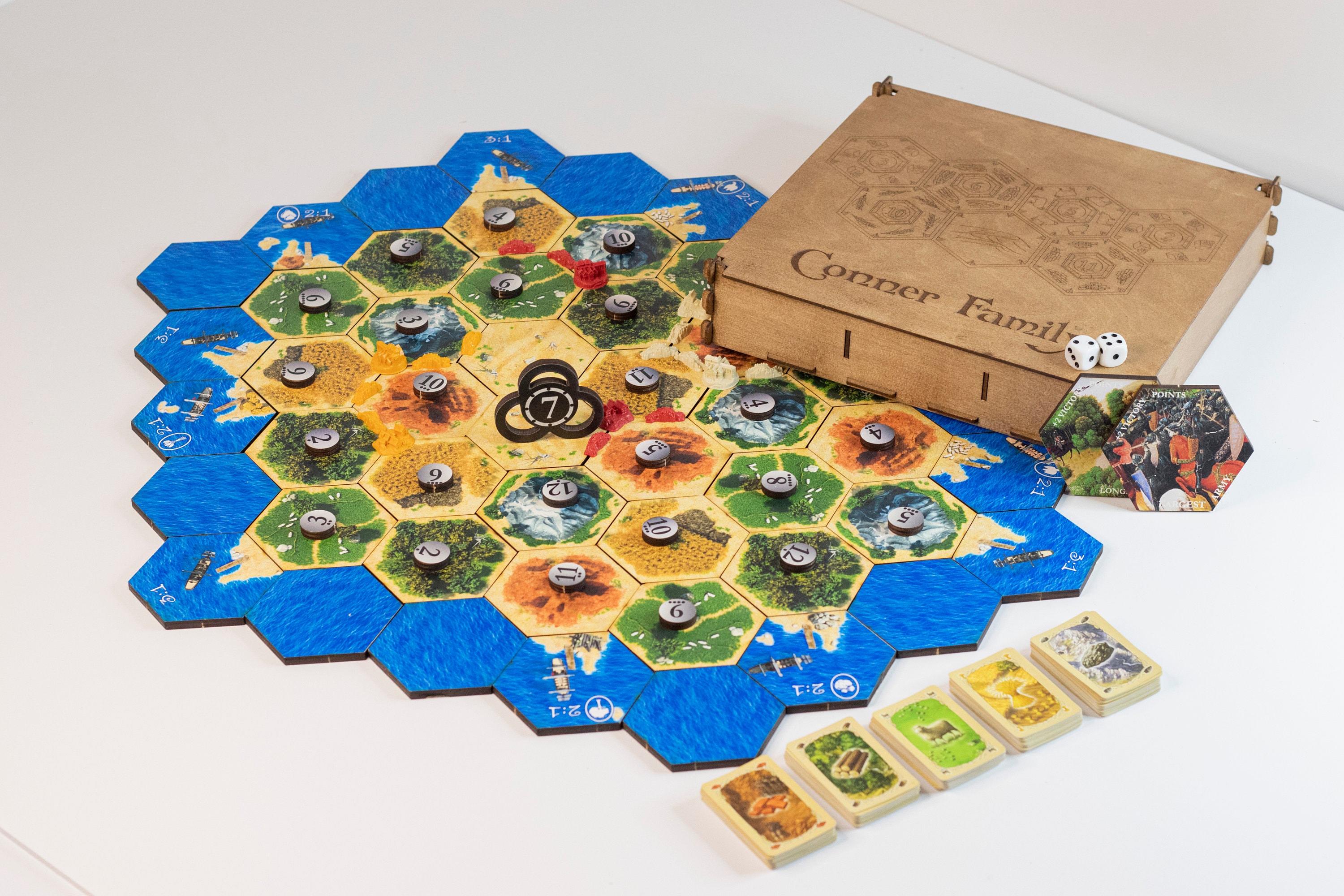 Custom Settlers Game Board, Hand Made, Wood, 3-4 or 5-6 Player ...