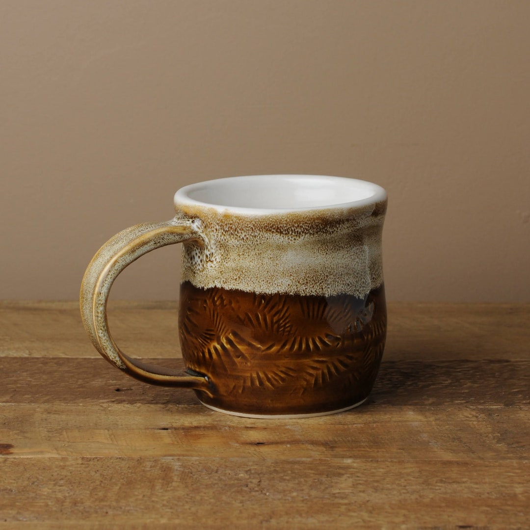 Gorgeous Rich Brown Mug With Unique Glaze and Texture Handmade Ceramic ...