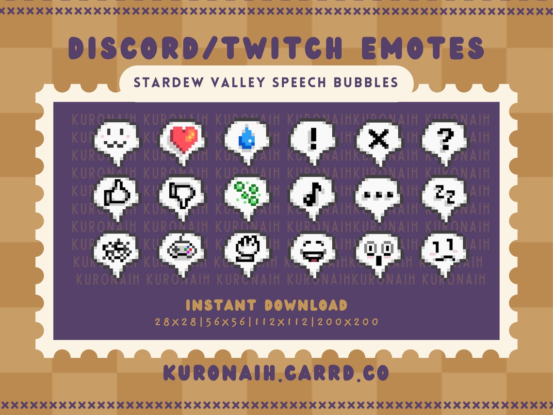 Stardew Valley Speech Bubble 18 Emotes Mega Pack Twitch - Etsy