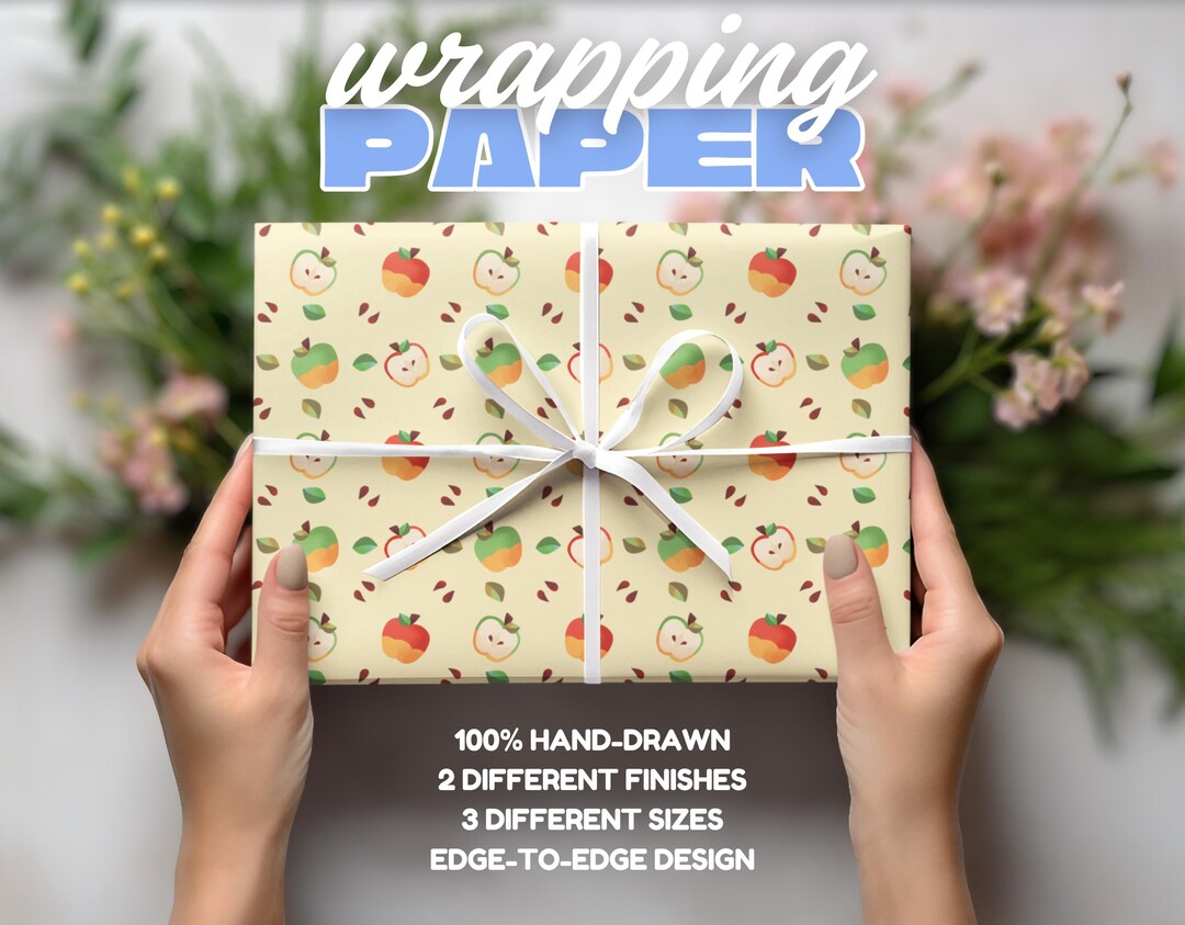 Appie Seed Wrapping Paper | Kids Birthday, Baby Shower Gift Wrap - Etsy