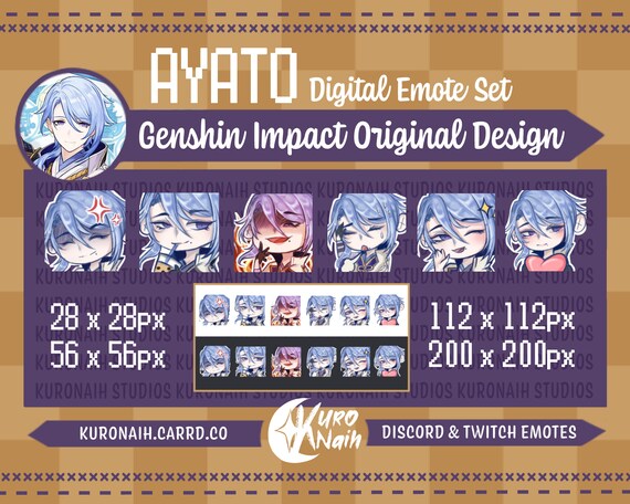 Kamisato Ayato Shrug Emote Genshin Impact for Twitch Discord Streamer ...