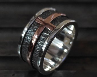 Cross Wedding Band - Etsy